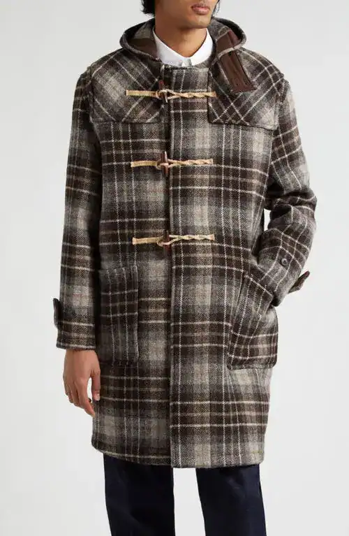 De Bonne Facture X Gloverall Wool Duffle Coat In Undyed Shepherds